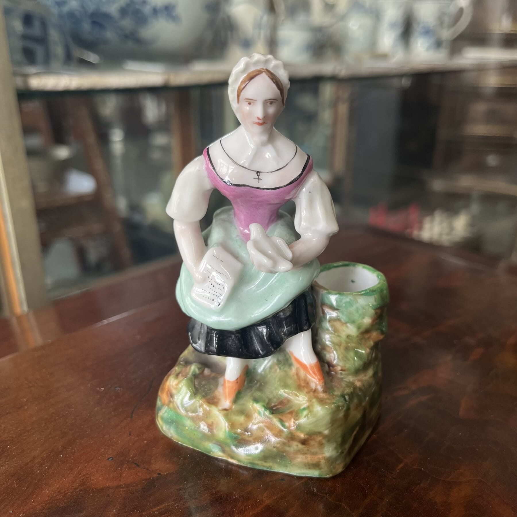 French quill holder with figure of a seated lady, C. 1870. – Moorabool ...