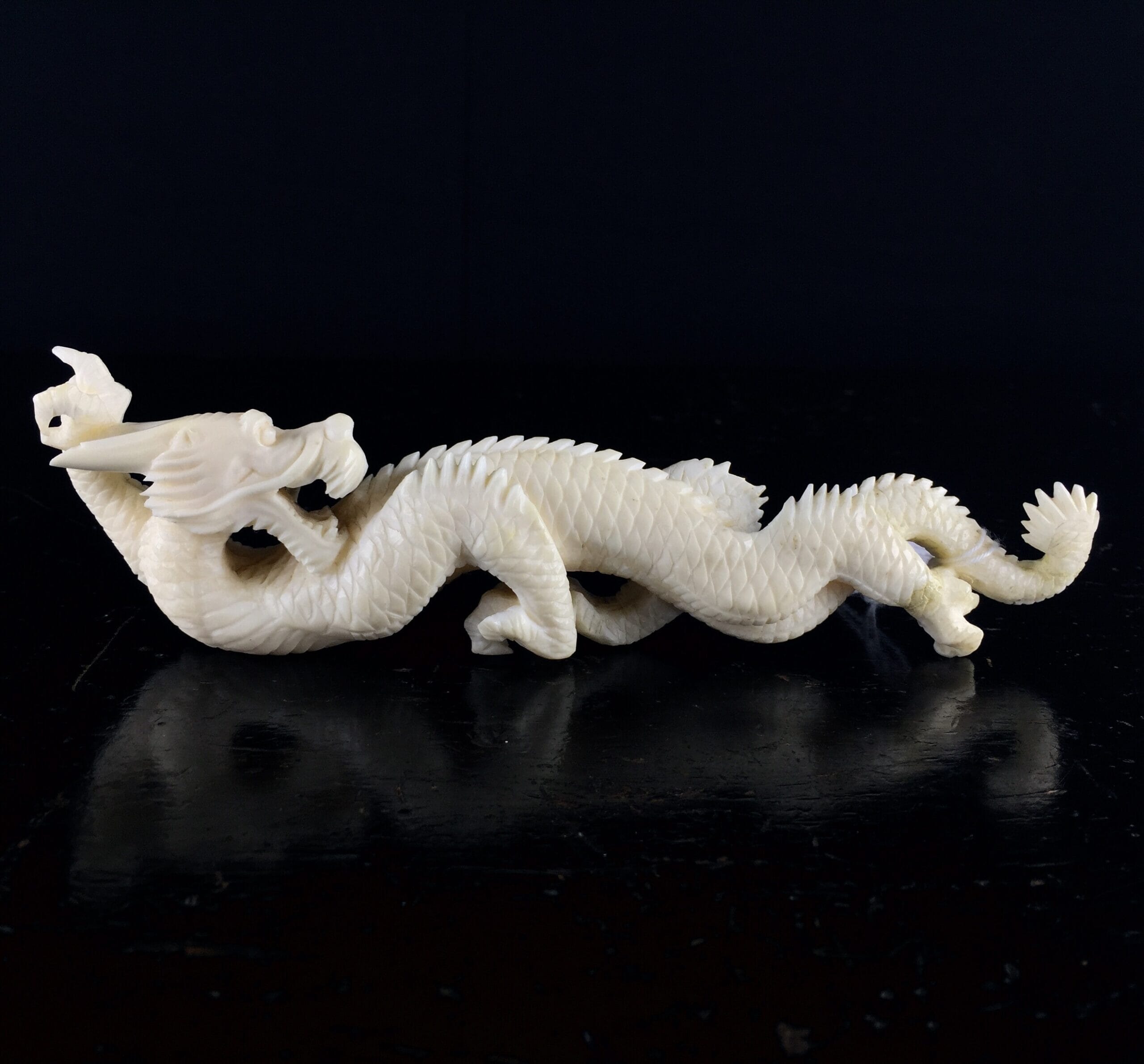 Chinese Ivory dragon, 19th century. – Moorabool Antique Galleries