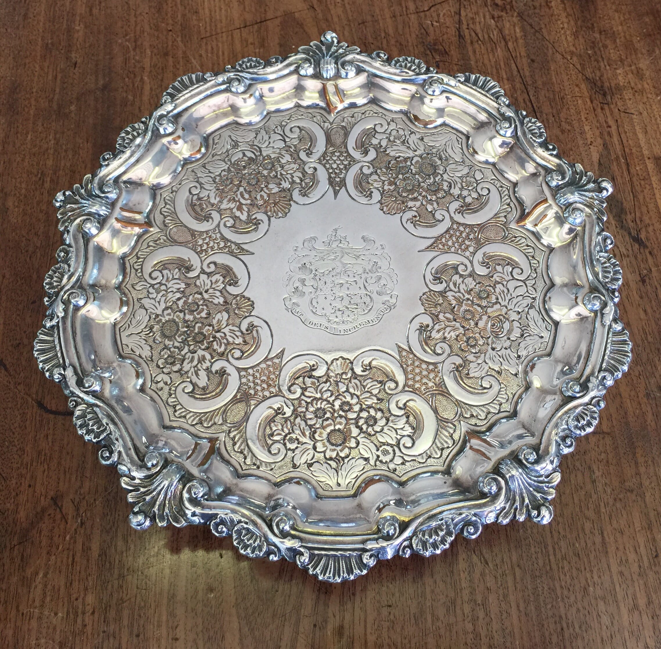 Old Sheffield Plate tray, interesting arms, c.1820 – Moorabool Antique ...
