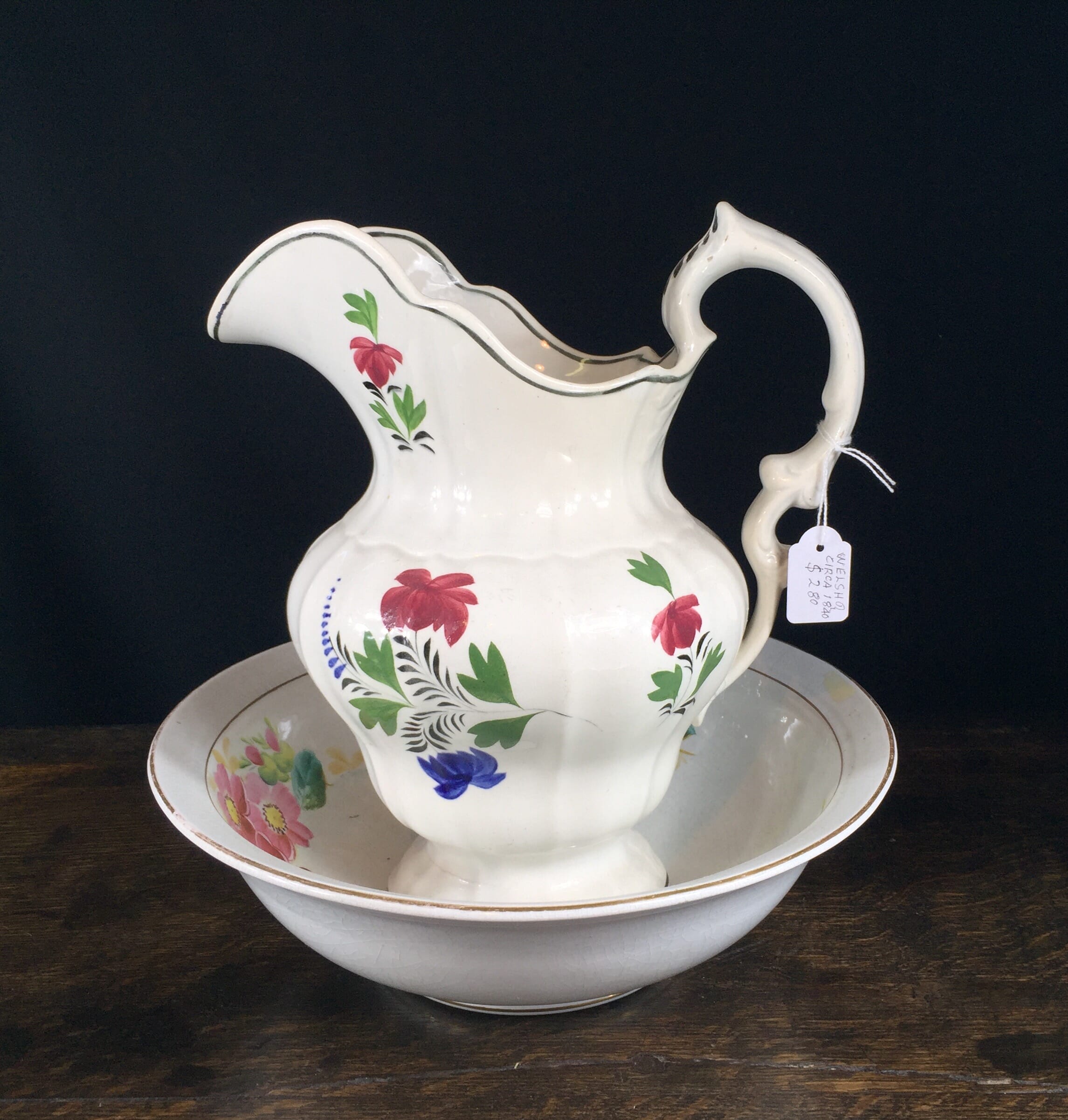 Victorian pottery jug, possibly Welsh, c.1840 – Moorabool Antique Galleries