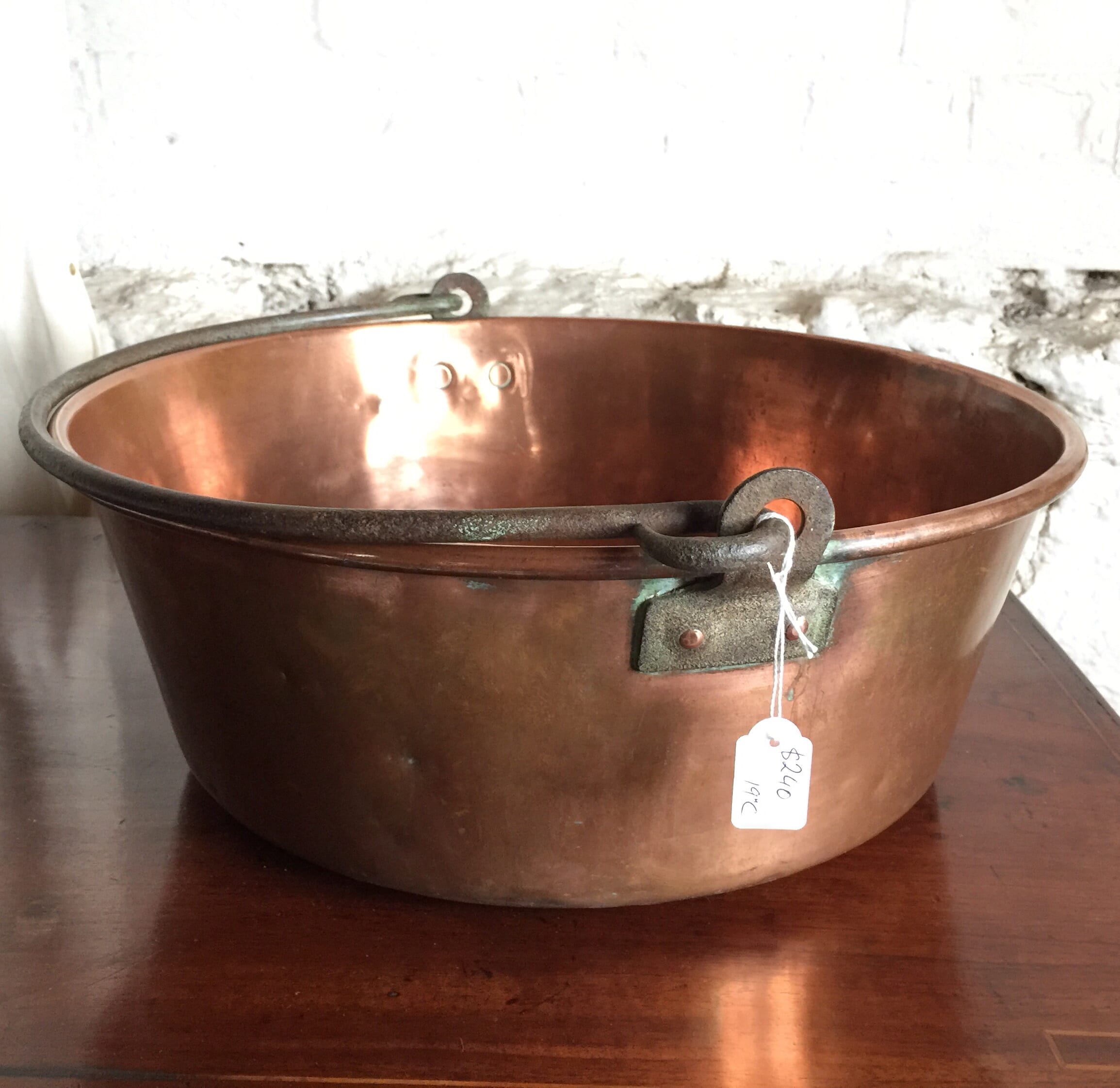 Copper preserving pan with iron handle, 19th century -14406 – Moorabool ...