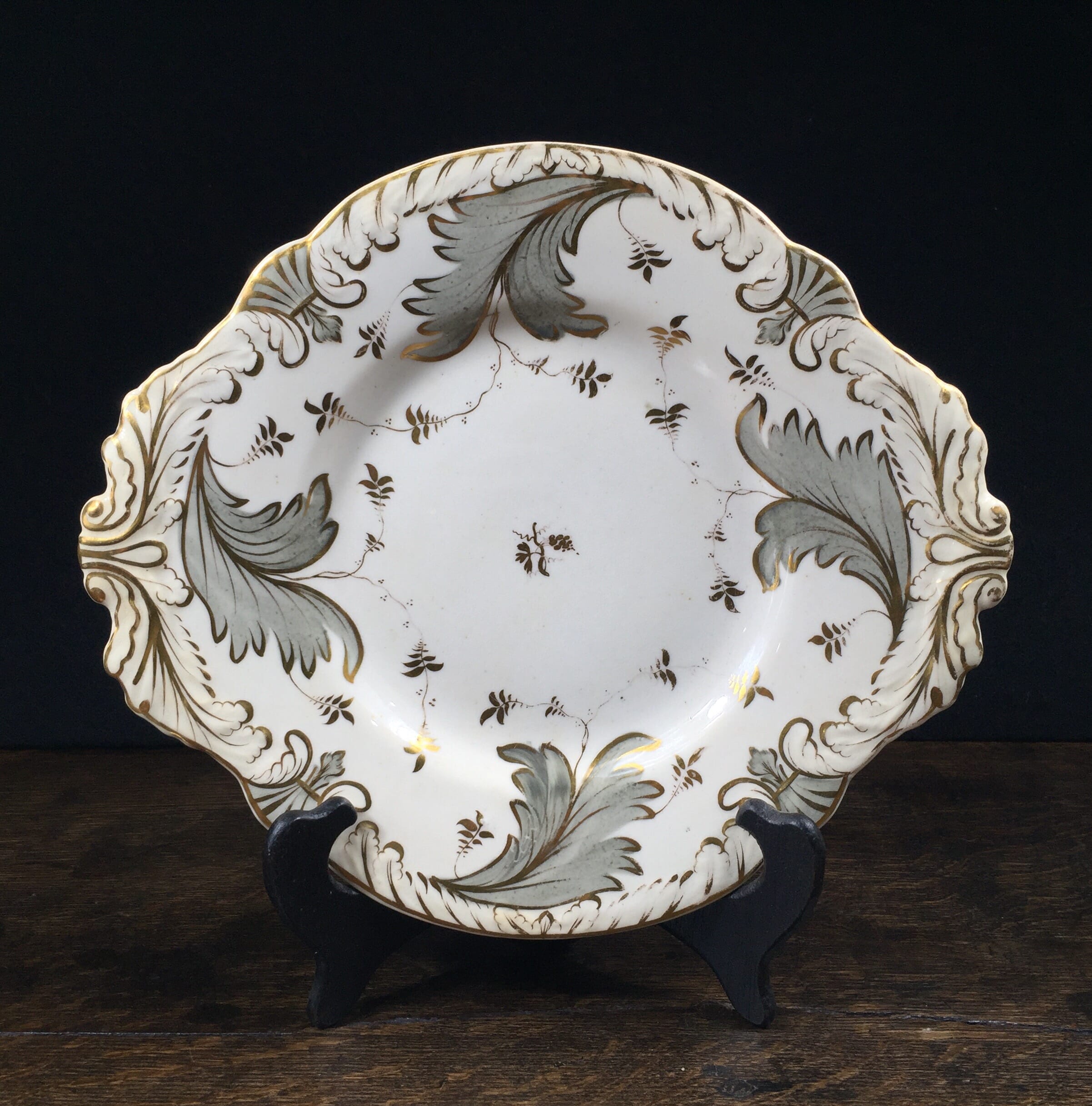 Rockingham plate, grey foliage pattern #1168, c.1830-0 – Moorabool ...