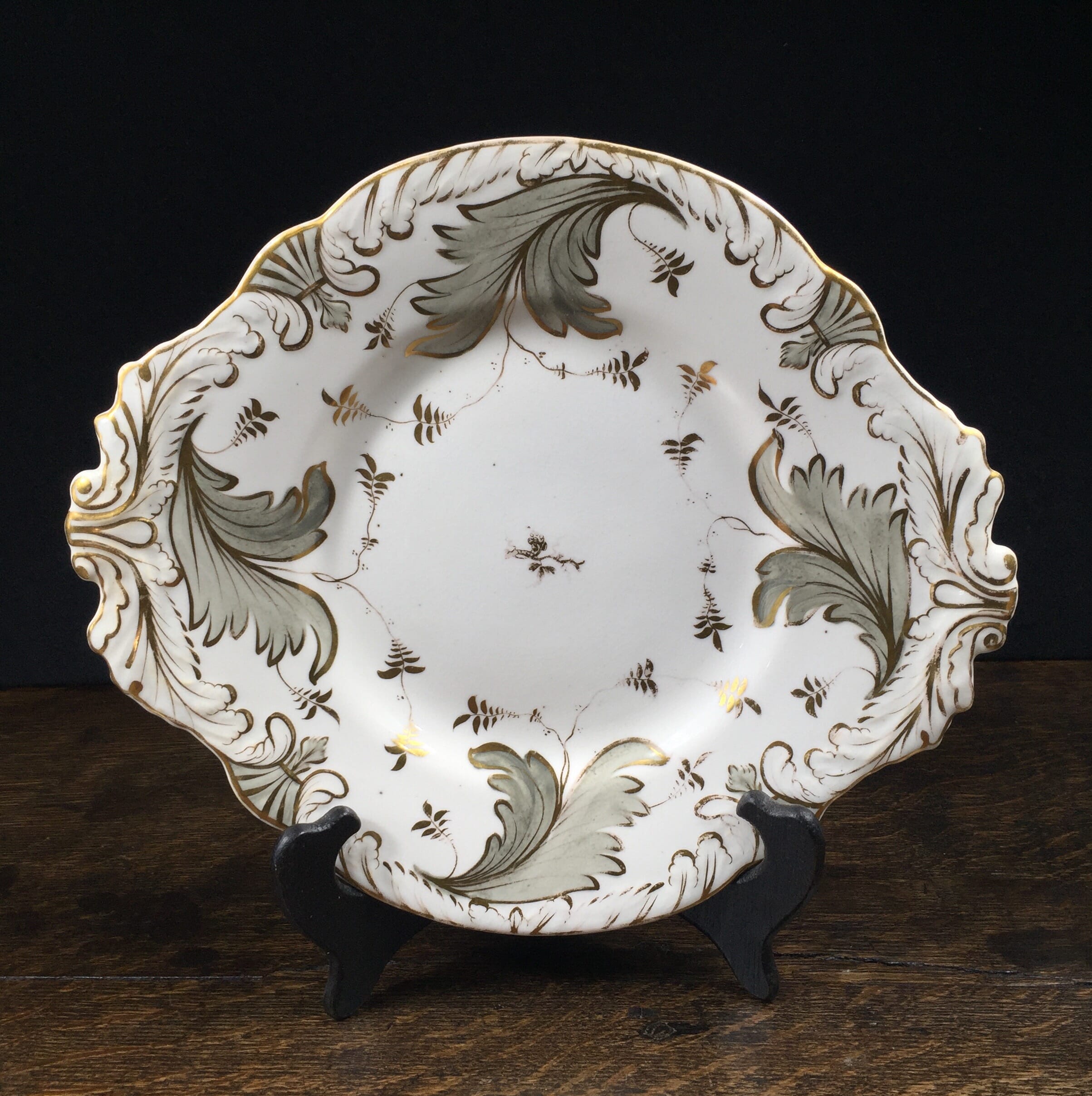 Rockingham plate , grey foliage pattern #1168, c.1830 – Moorabool ...