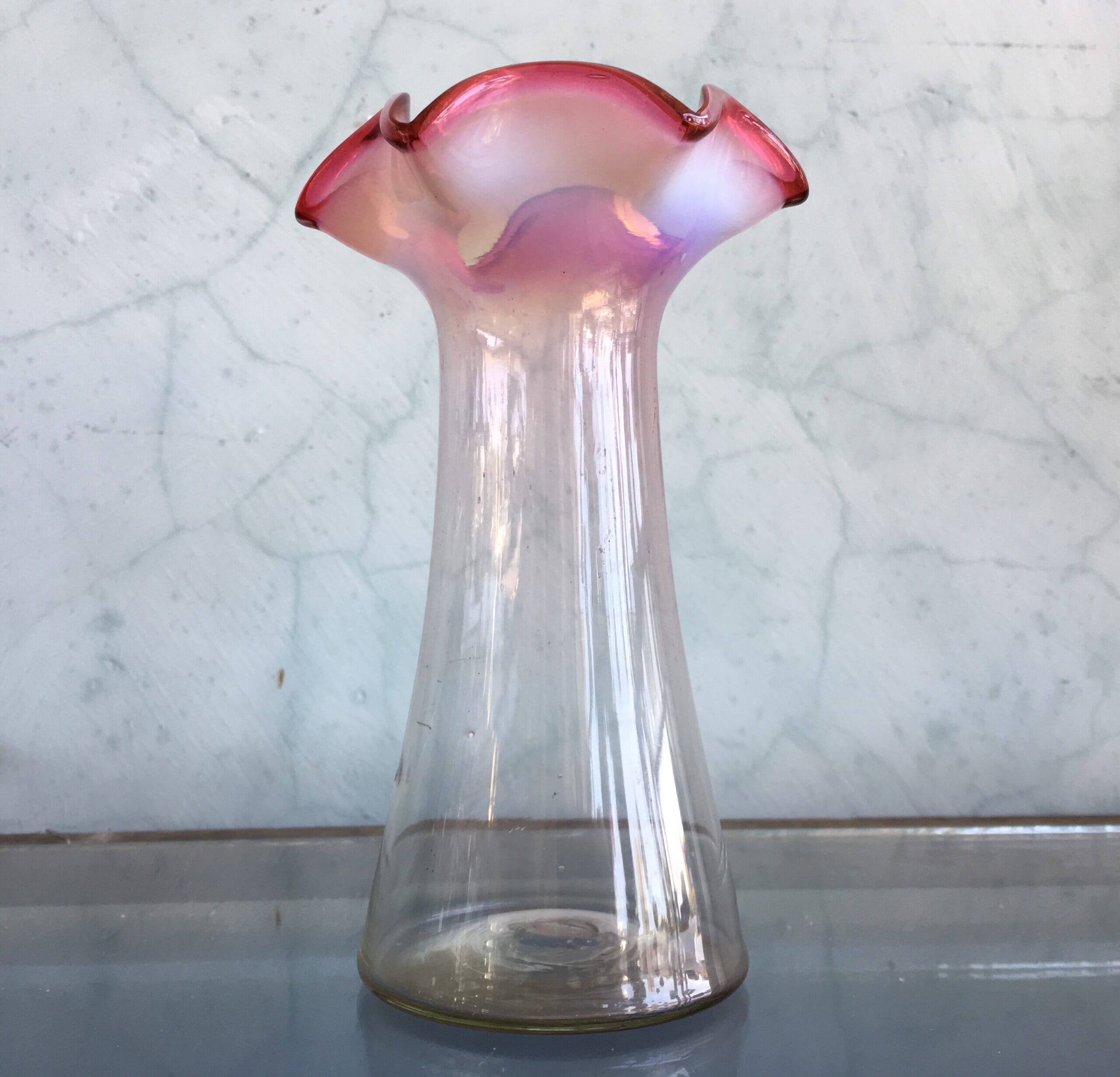 Victorian Ruby And Clear Specimen Vase C1890 Moorabool Antique Galleries