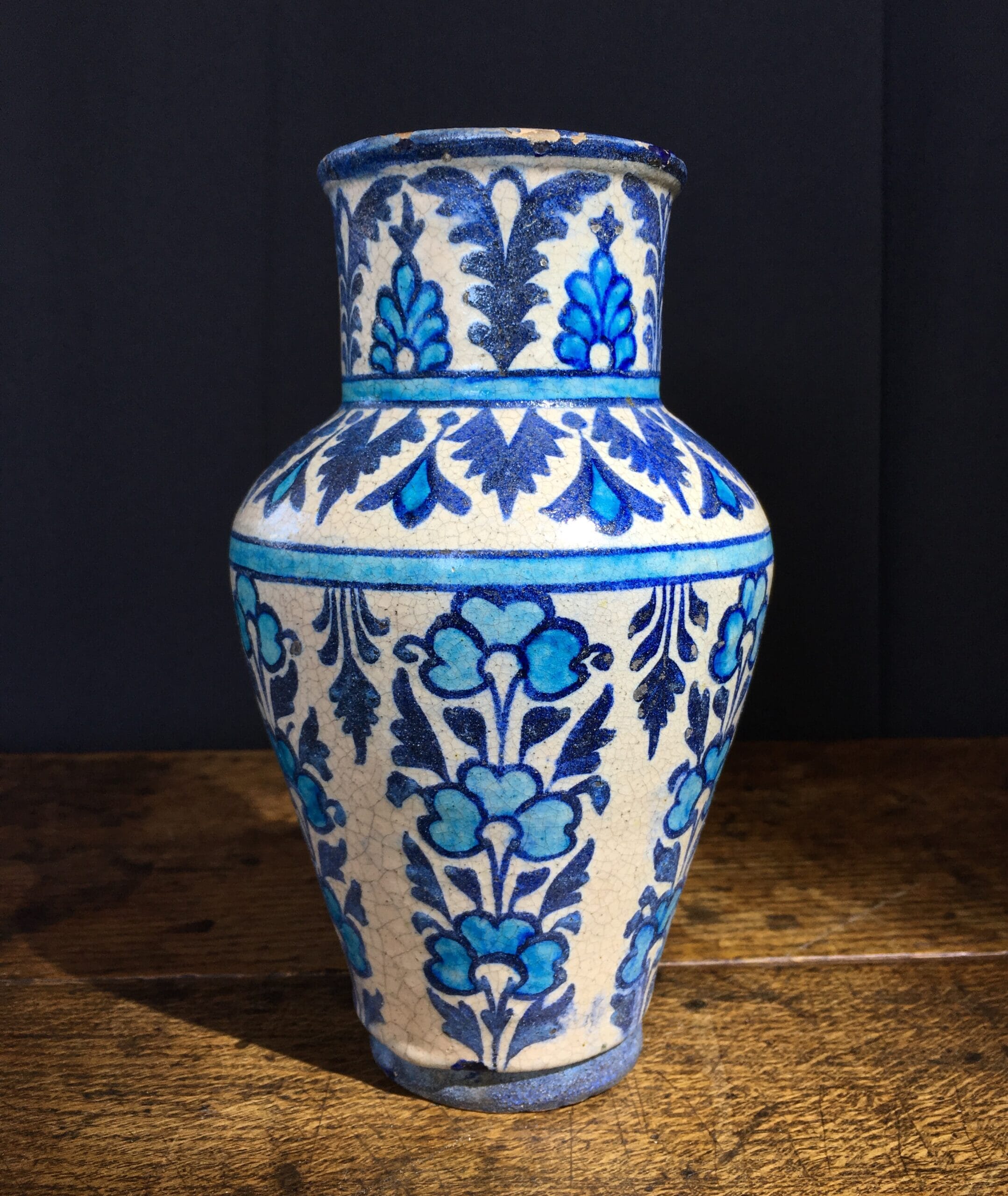 19th Century Persian fritware vase, turquoise colours -0 – Moorabool ...