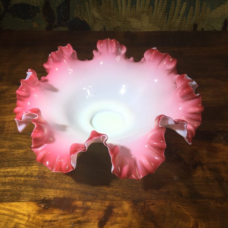 Victorian overlay glass ‘frill’ bowl, circa 1870-30084 – Moorabool ...