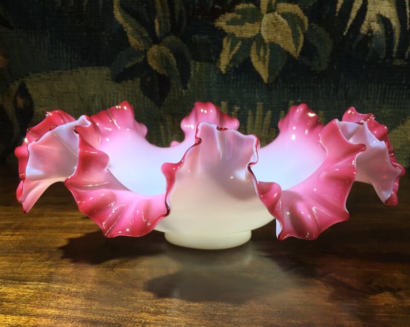 Victorian overlay glass ‘frill’ bowl, circa 1870-0 – Moorabool Antique ...