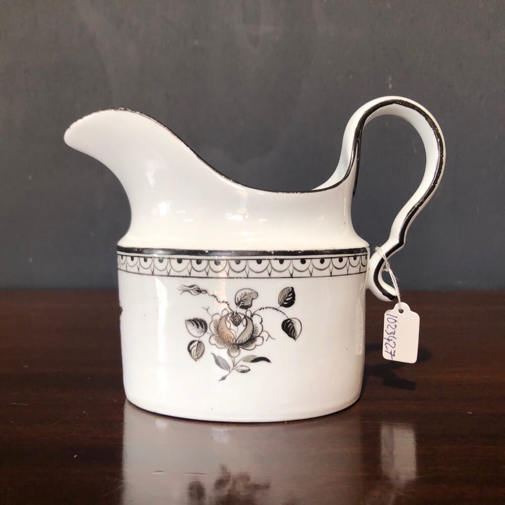 Spode porcelain jug, elegant black flowers pat.362, c. 1800 – Moorabool ...