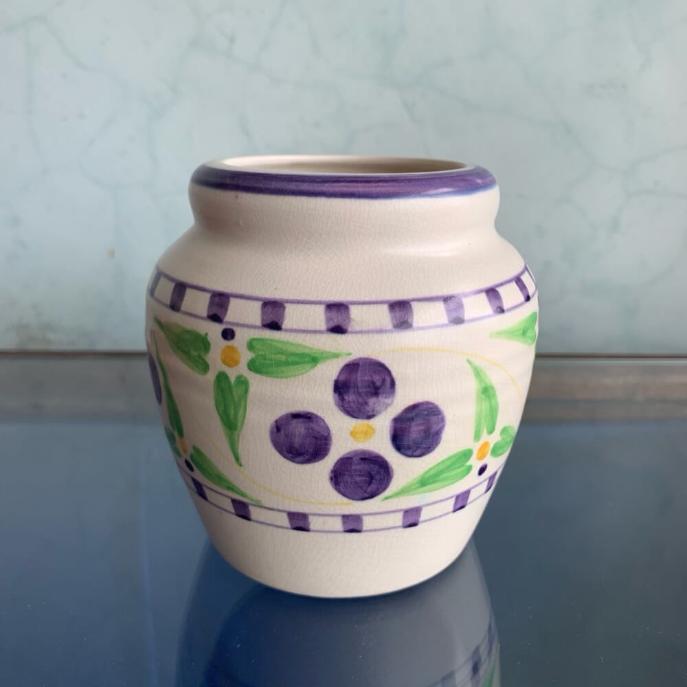 Radford pottery vase, painted stylistic flowers, pat. 102-T c. 1930 ...