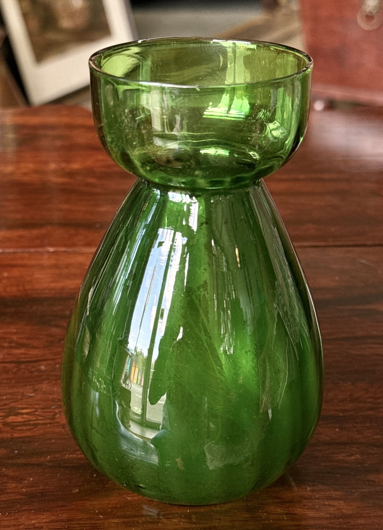 Victorian Green Glass Hyacinth Vase Late 19th Century Moorabool